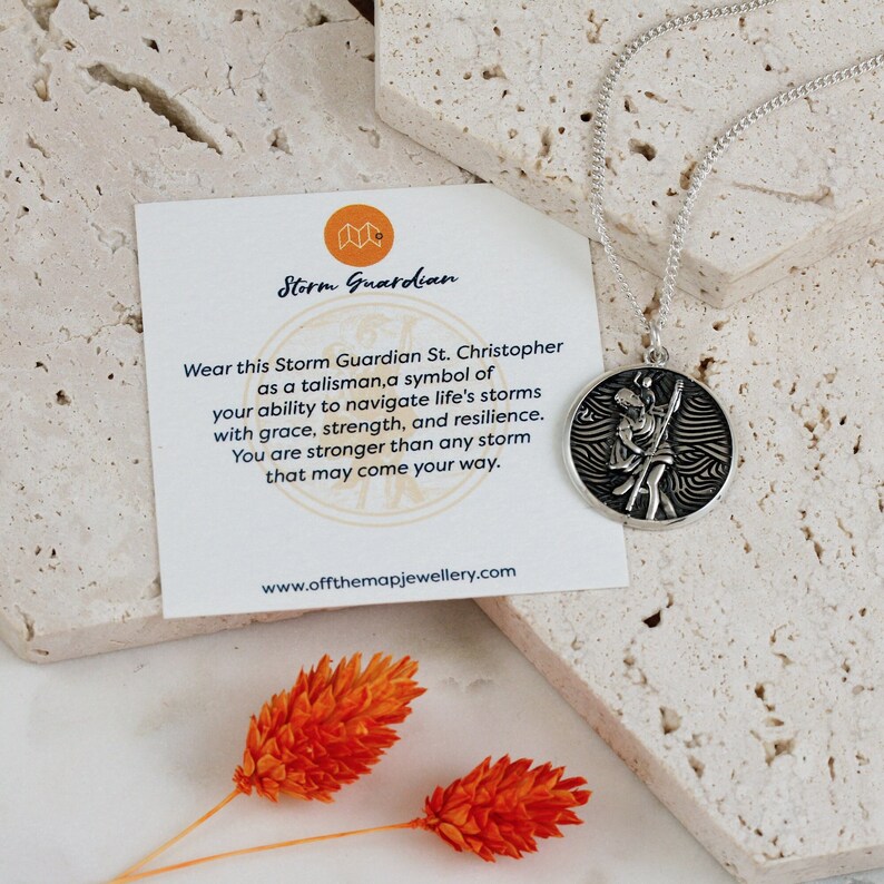 Storm Guardian Silver St. Christopher Necklace - Personalised Travel ...