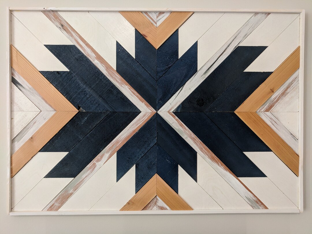 29 X 20 Navy Rustic Pallet Art - Etsy