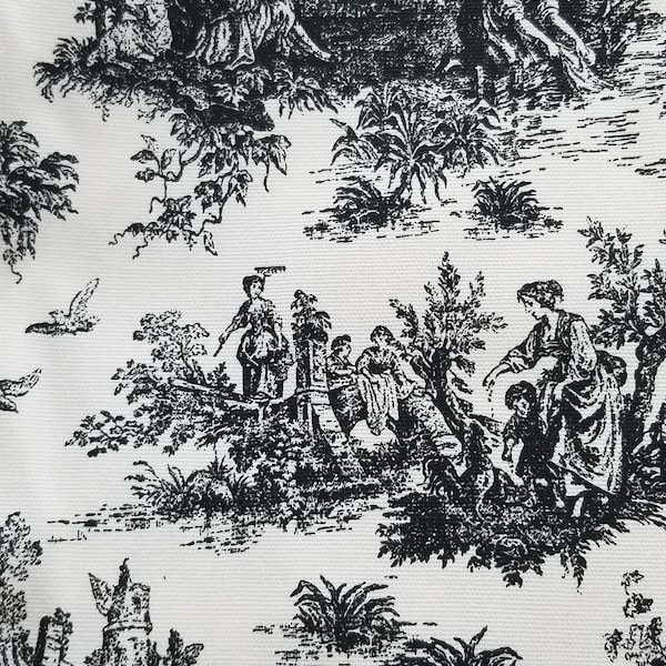 Black Toile Fabric - Etsy