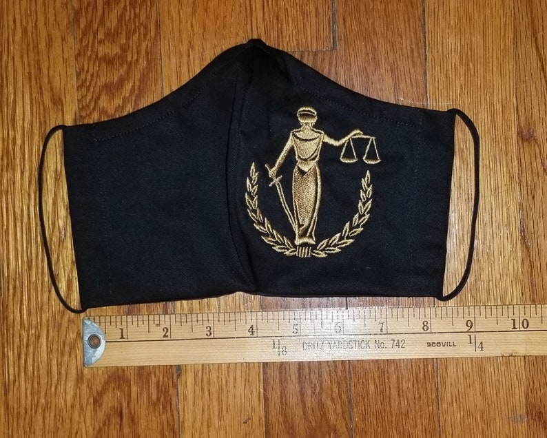 Lady Justice Face Mask Embroidered | Etsy