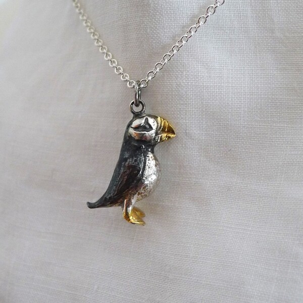 Puffin Gold Necklace - Etsy