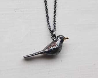 Sterling Silver Blackbird - Etsy