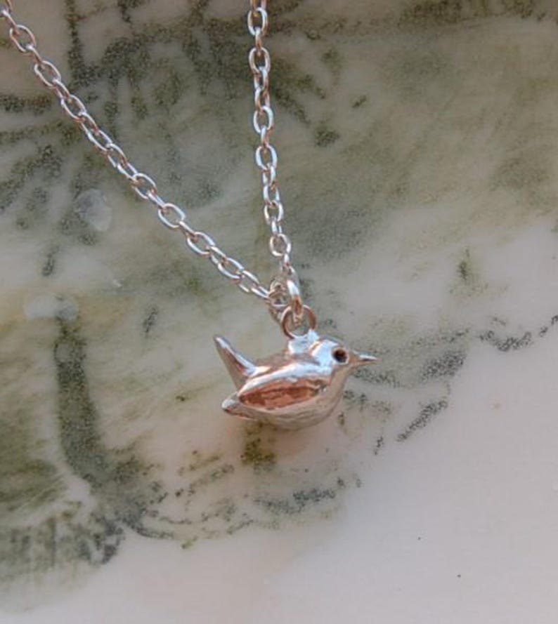 Handmade Sterling Silver Wren Necklace, Bird Jewelry (46cm Chain) - Etsy
