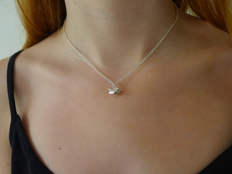 Handmade Sterling Silver Wren Necklace, Bird Jewelry (46cm Chain) - Etsy