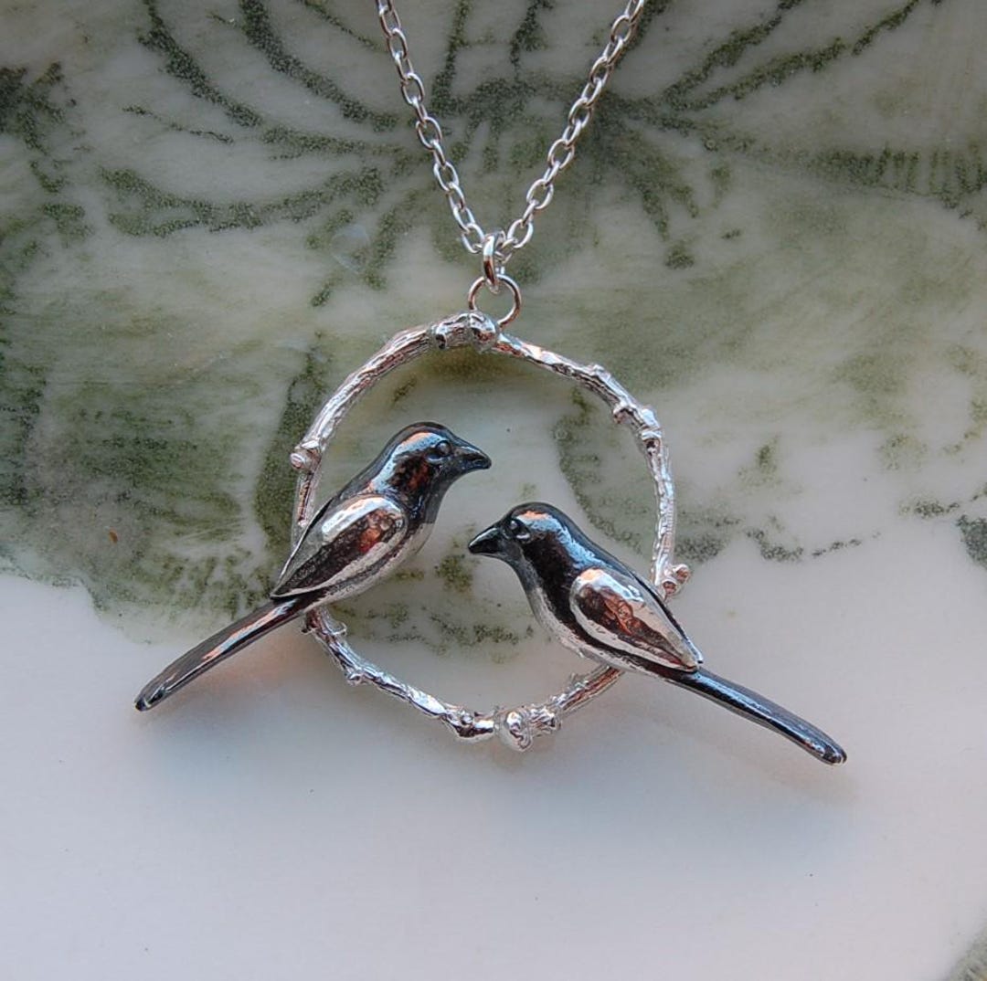 Sterling Silver Magpie Necklace, Handmade Bird Jewelry - Etsy
