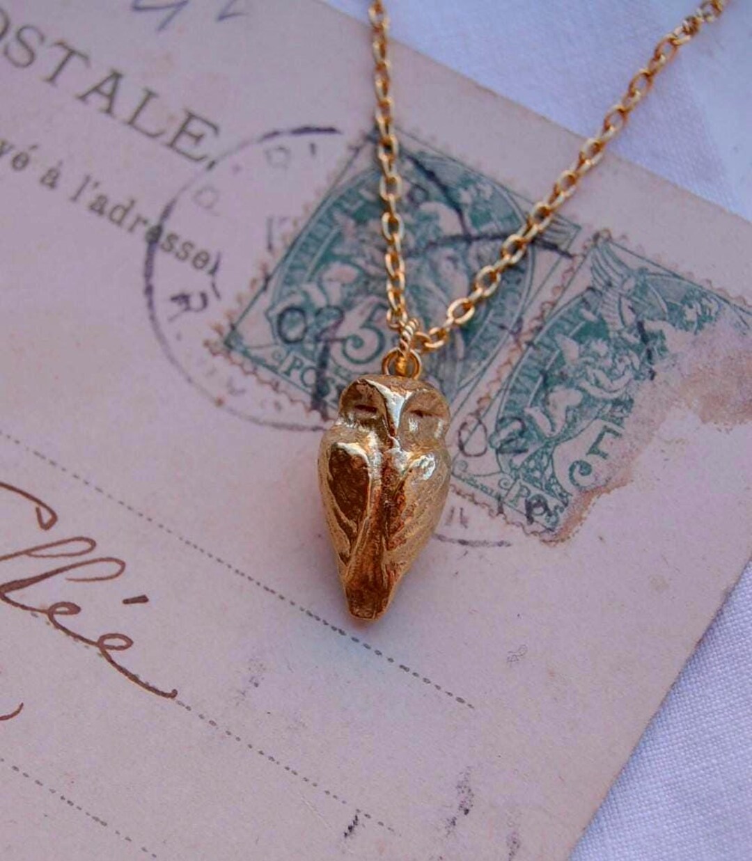 Sleepy Owl Necklace, Owl Necklace, Gold Owl, Owl Jewellery - Etsy