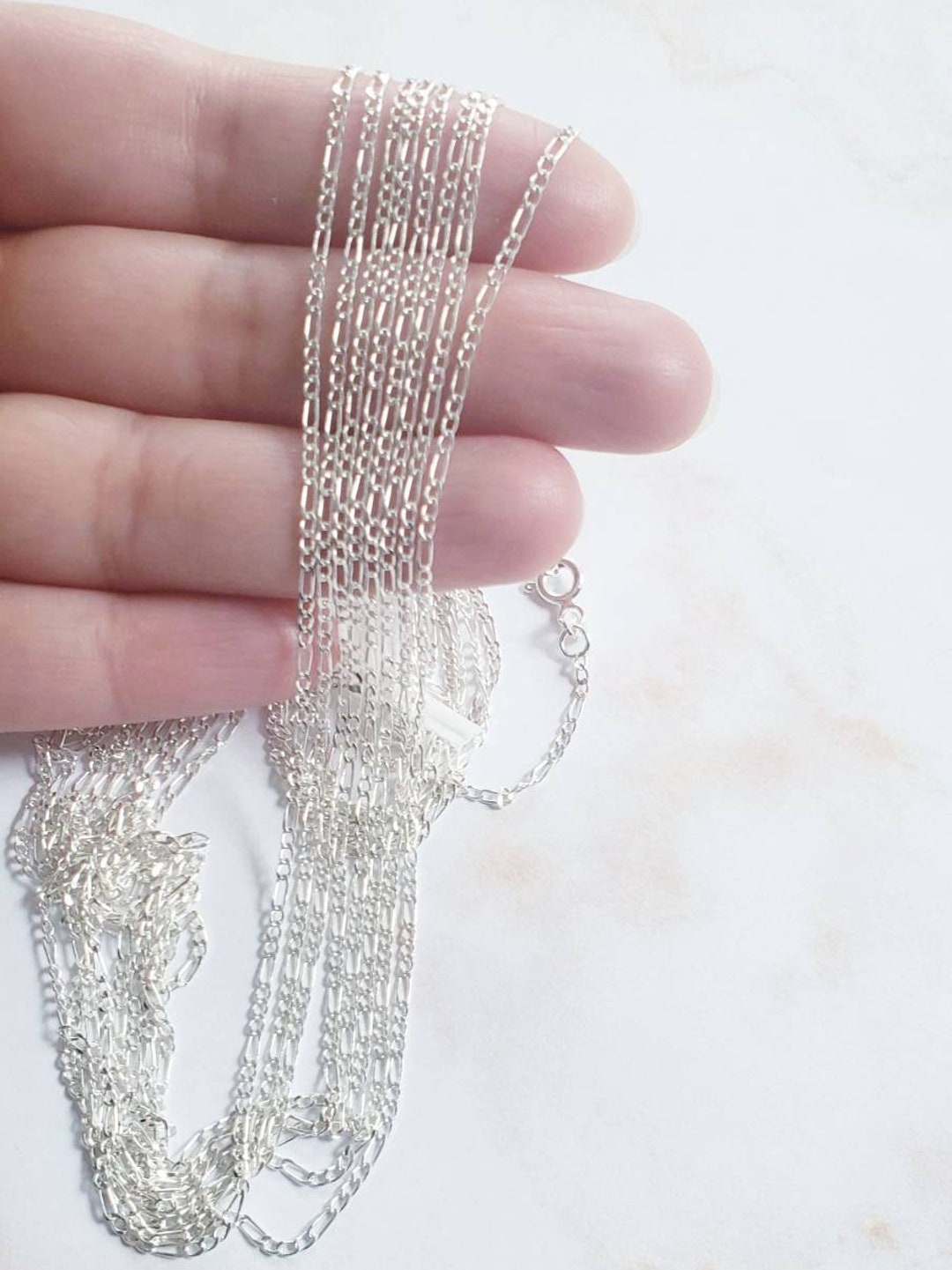Sterling Silver Single Chain Necklace: Dainty Minimalist Style - Etsy