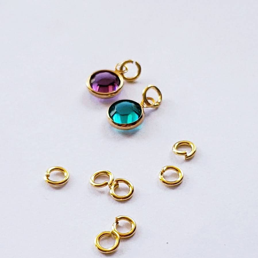 6mm Gold Swarovski Birthstone Crystal Channel Charms With Jump Ring - Etsy