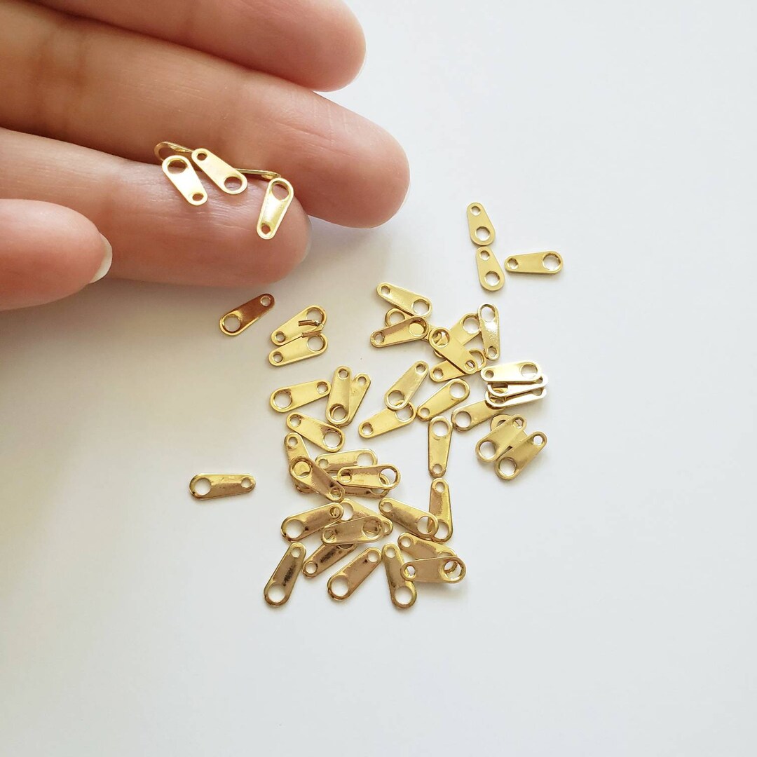 Brass Chain Connector Tabs: Gold, Silver, Rose Gold (8x3mm) - Etsy