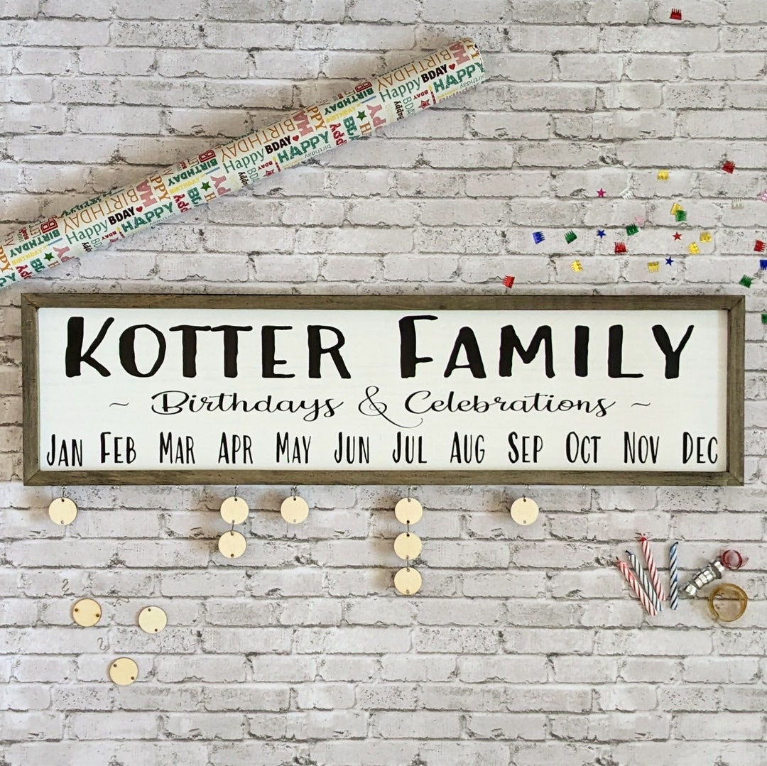 Family Birthday Wall Calendar | Farmhouse Stress Savings Birthday Wall ...