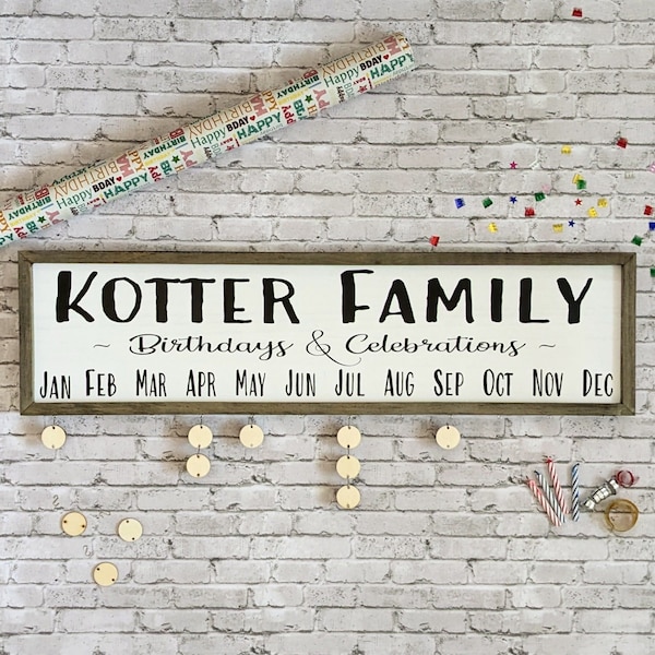 Family Birthday Celebration Wall Decor Black - Etsy