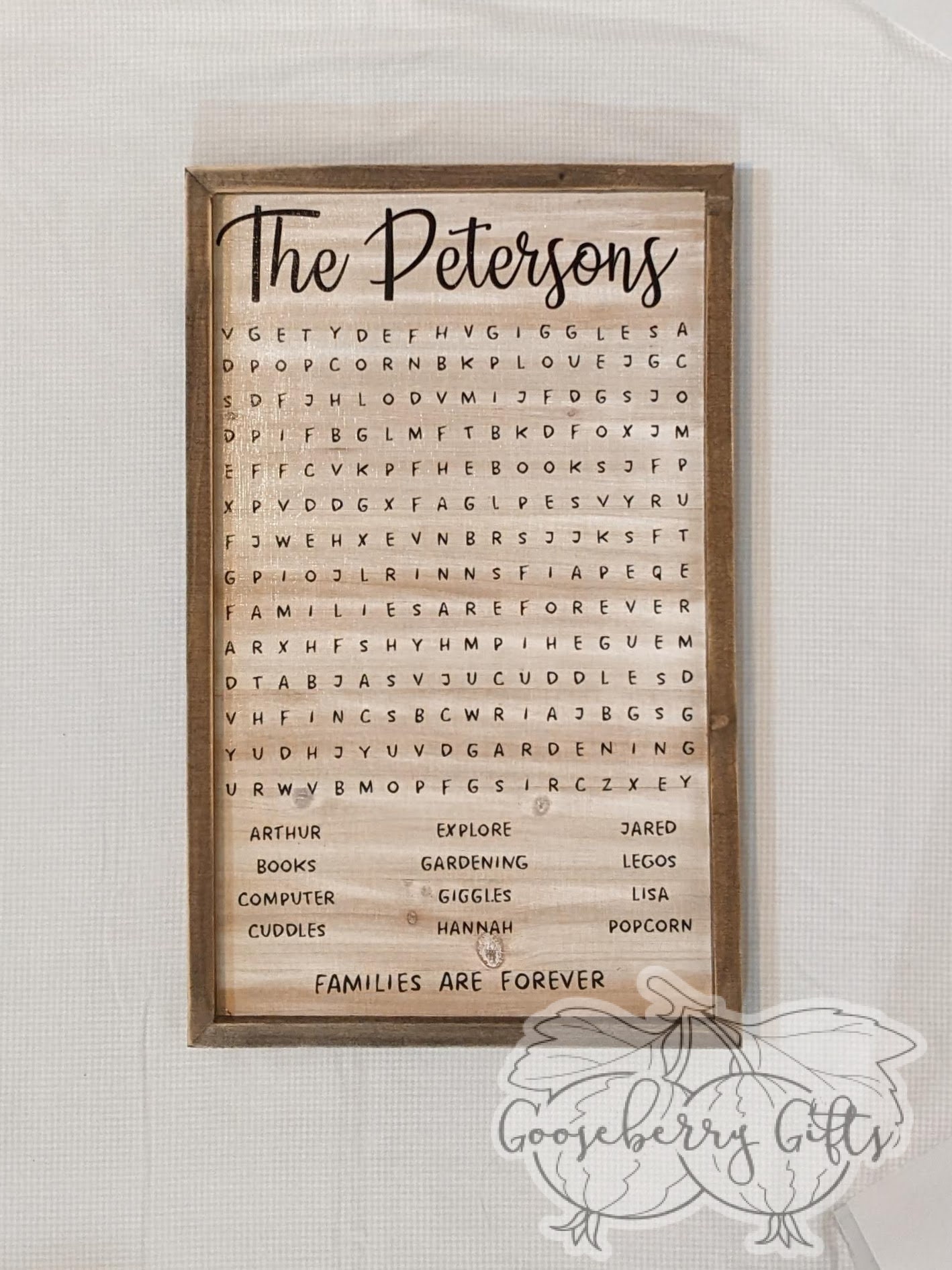 Personalized Family Word Search Sign | Unique Family Qualities and ...