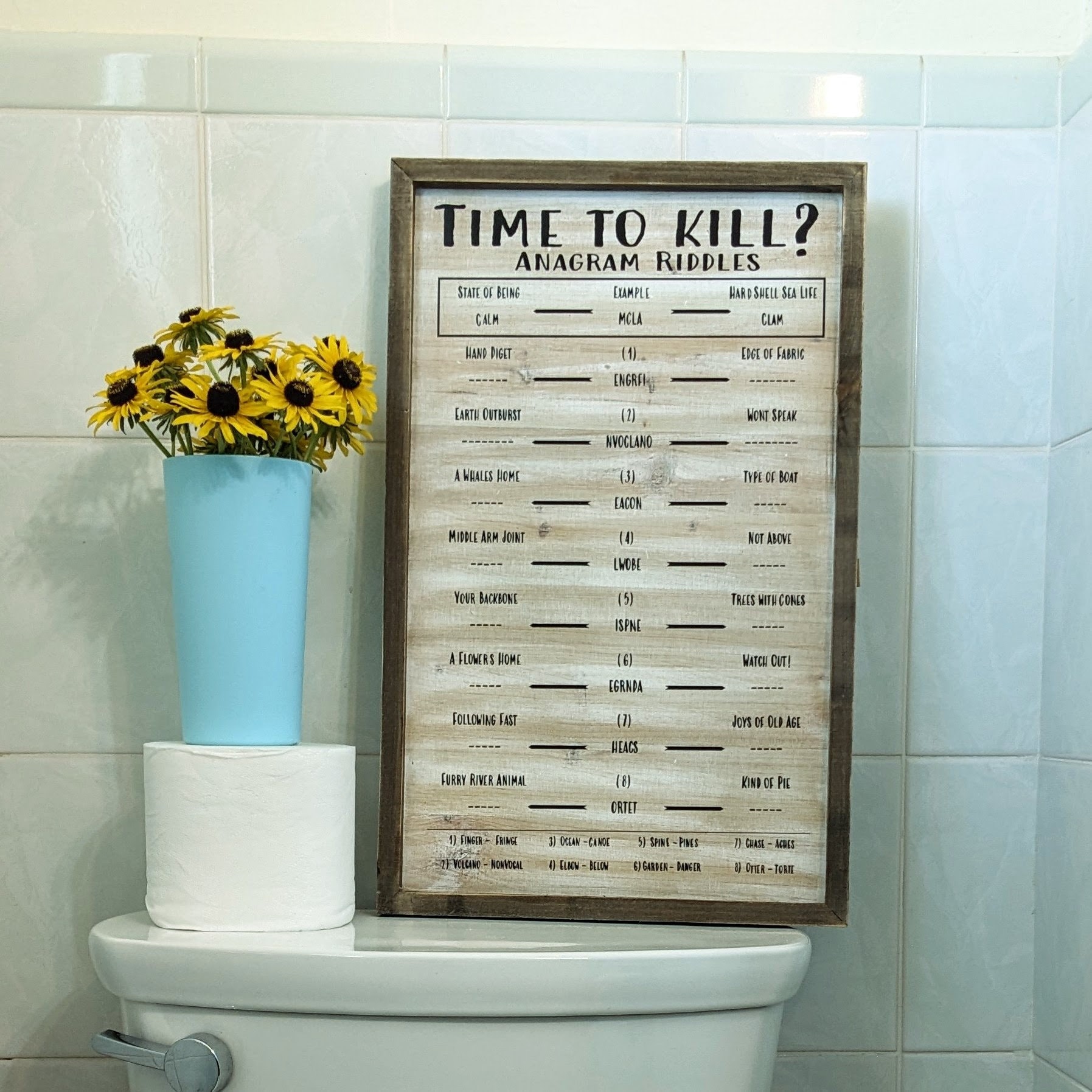 Anagram Decor | Funny Bathroom Wall Art | Office Waitroom Wall Decor ...