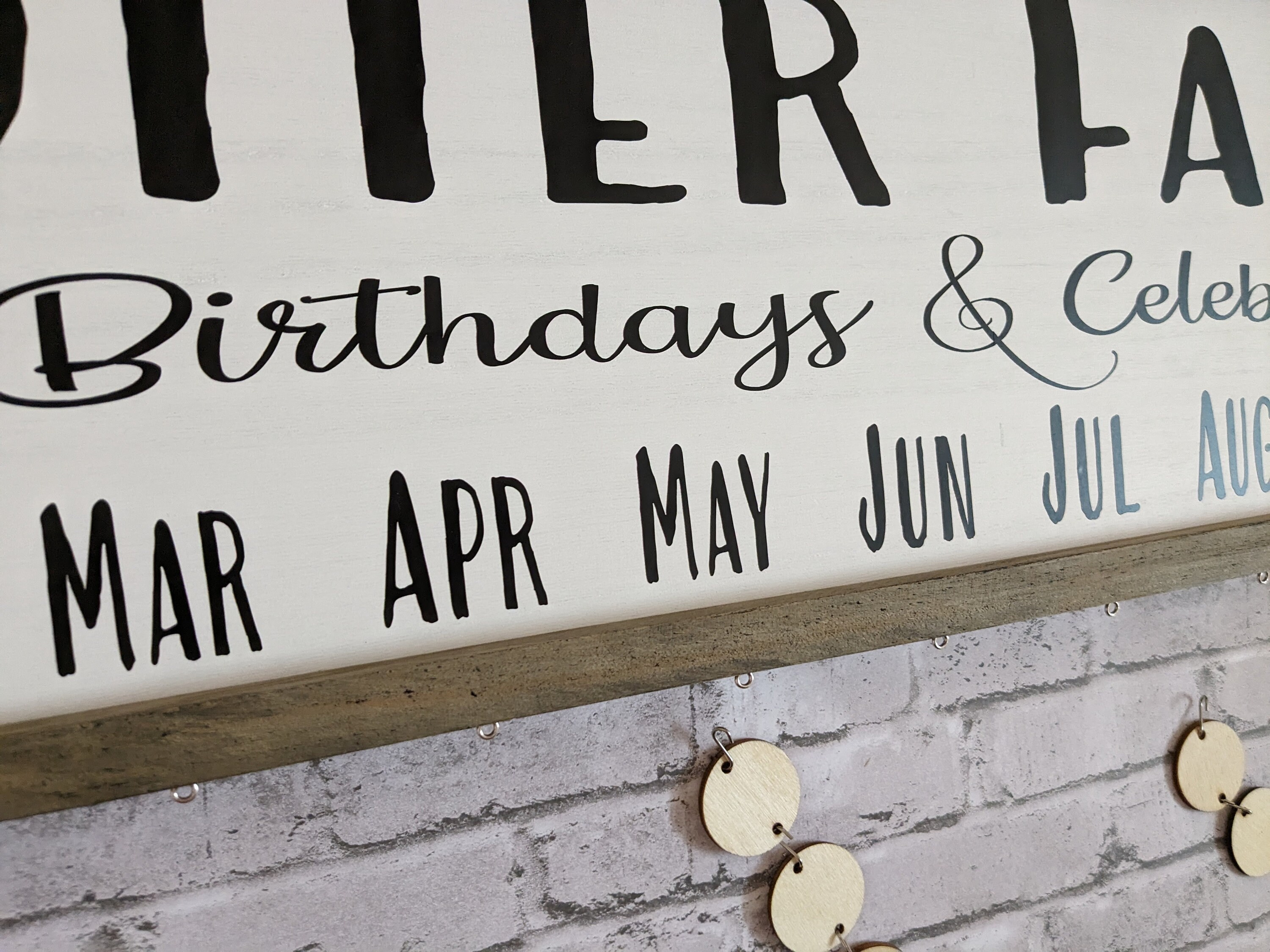 Family Birthday Wall Calendar Farmhouse Stress Savings Birthday Wall ...