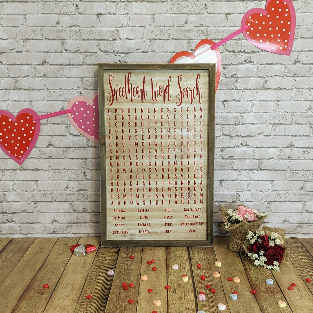Sweetheart Word Search | Festive Red and White Valentines Word Hunt ...