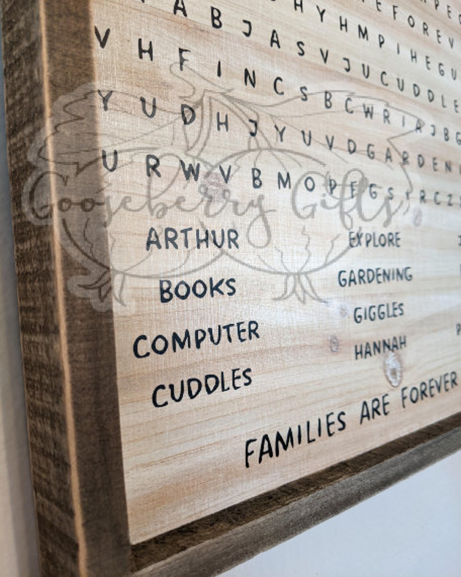 Personalized Family Word Search Sign | Unique Family Qualities and ...