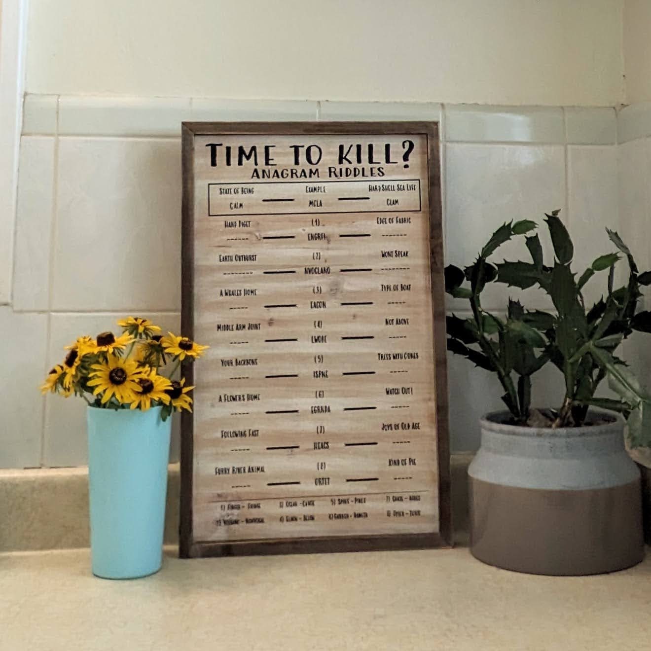 Anagram Decor | Funny Bathroom Wall Art | Office Waitroom Wall Decor ...