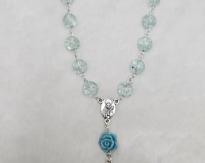 Blue Rose Auto Rosary - Etsy