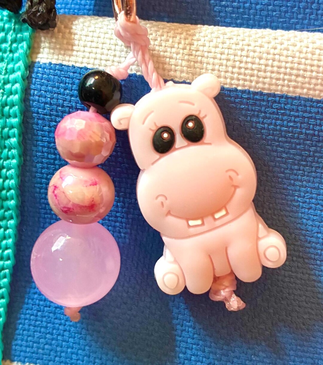 Hippo Zipper Pull, Loh Bracelets, Wax Polyester, Lunchbox Charm ...