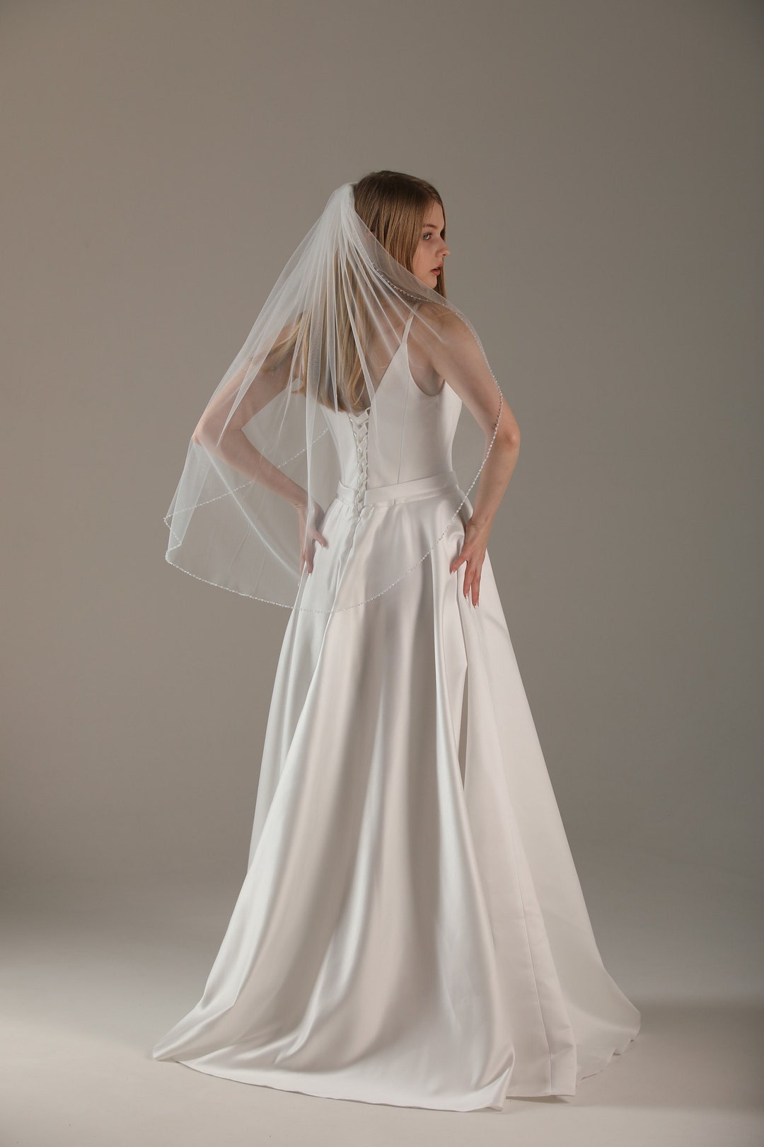 Plain Veil, Long Bridal Veil, Simple Wedding Vail, Plain Bridal Veil ...