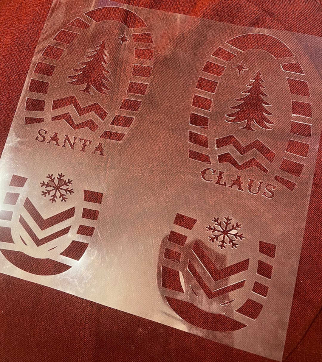 Santa and Friends Footprints Stencils Customizable, Reusable Elf Foot ...