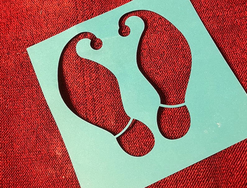 Santa and Friends Footprints Stencils! Reusable Elf Foot Prints ...