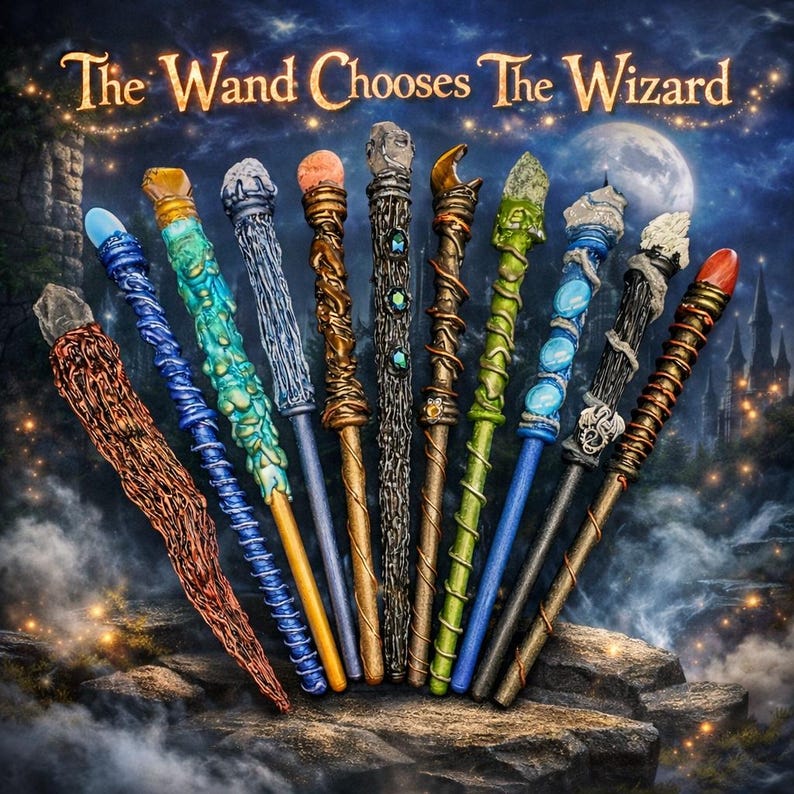 Handcrafted Wizard Wand: Magic, Witchcraft, Wicca, Goth, Pagan ...