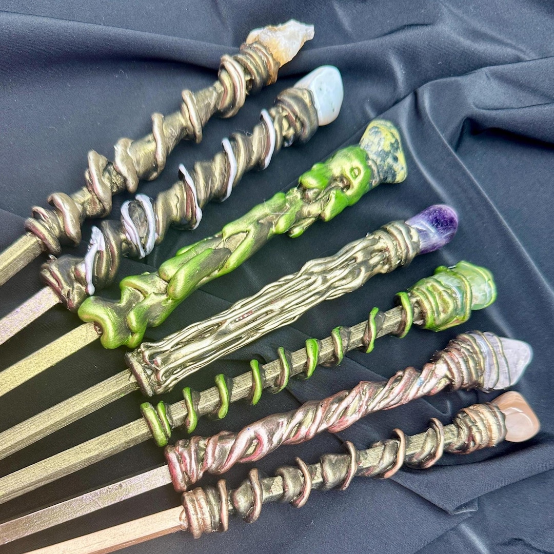 Handcrafted Wand - Wizard, Witch, Fairy Wand - Witchcraft, Wicca, Goth ...