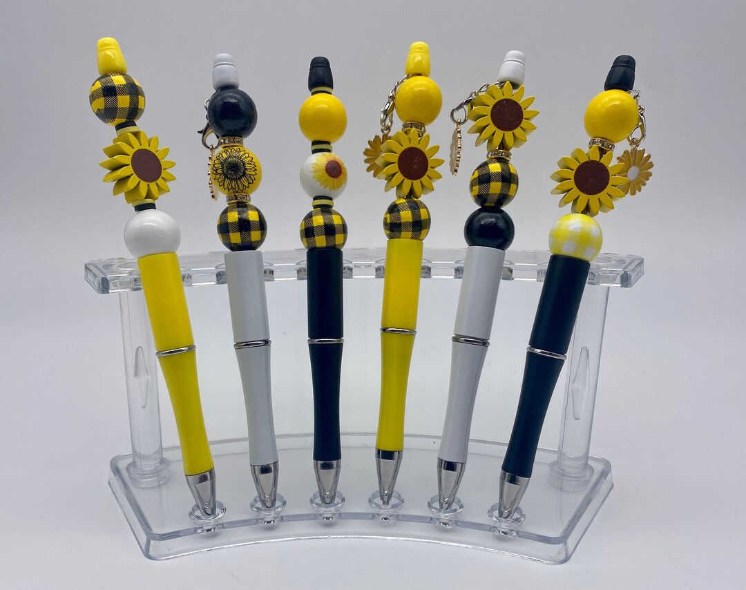 Beaded Pens Sunflower Pens With Charm Teacher Gift Mom Pens - Etsy