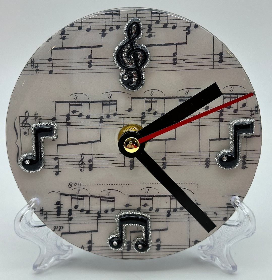 5" to 10” Music Theme Desk or Table Clocks- Upcycled, Repurposed CD Clocks - Hand Painted Clocks ...