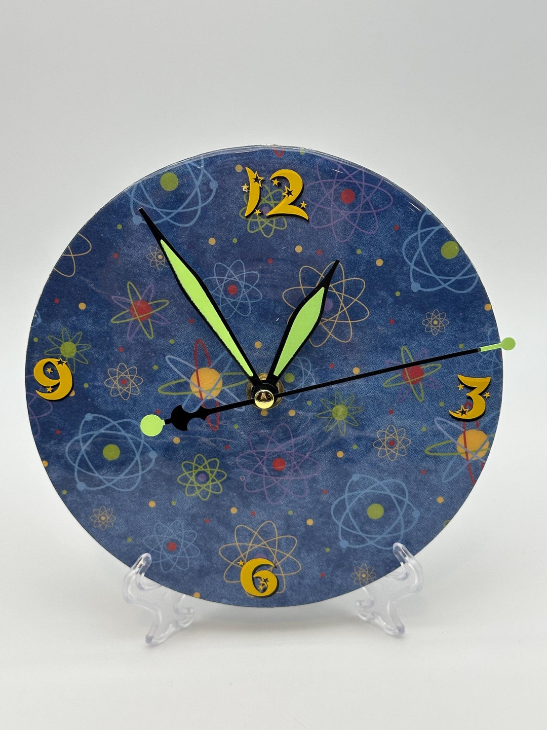 Space Theme Clock - Upcycled Record Clock - 7” Desk/wall Clock ...