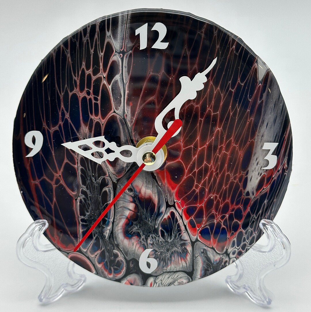 5" Desk or Table Clocks- Upcycled, Repurposed CD Clocks - Hand Painted ...