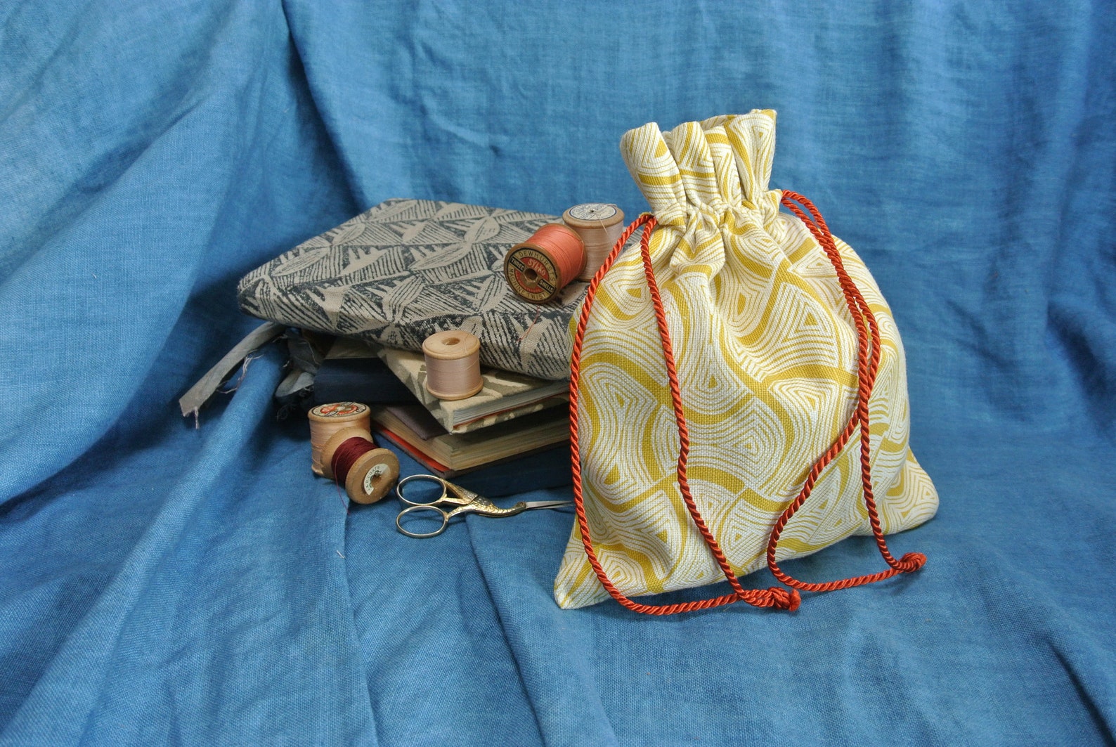 Handprinted Draw-string Bag - Etsy