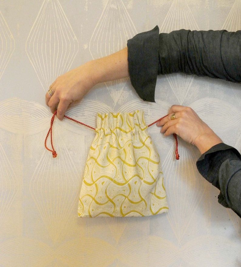 Handprinted Draw-string Bag - Etsy