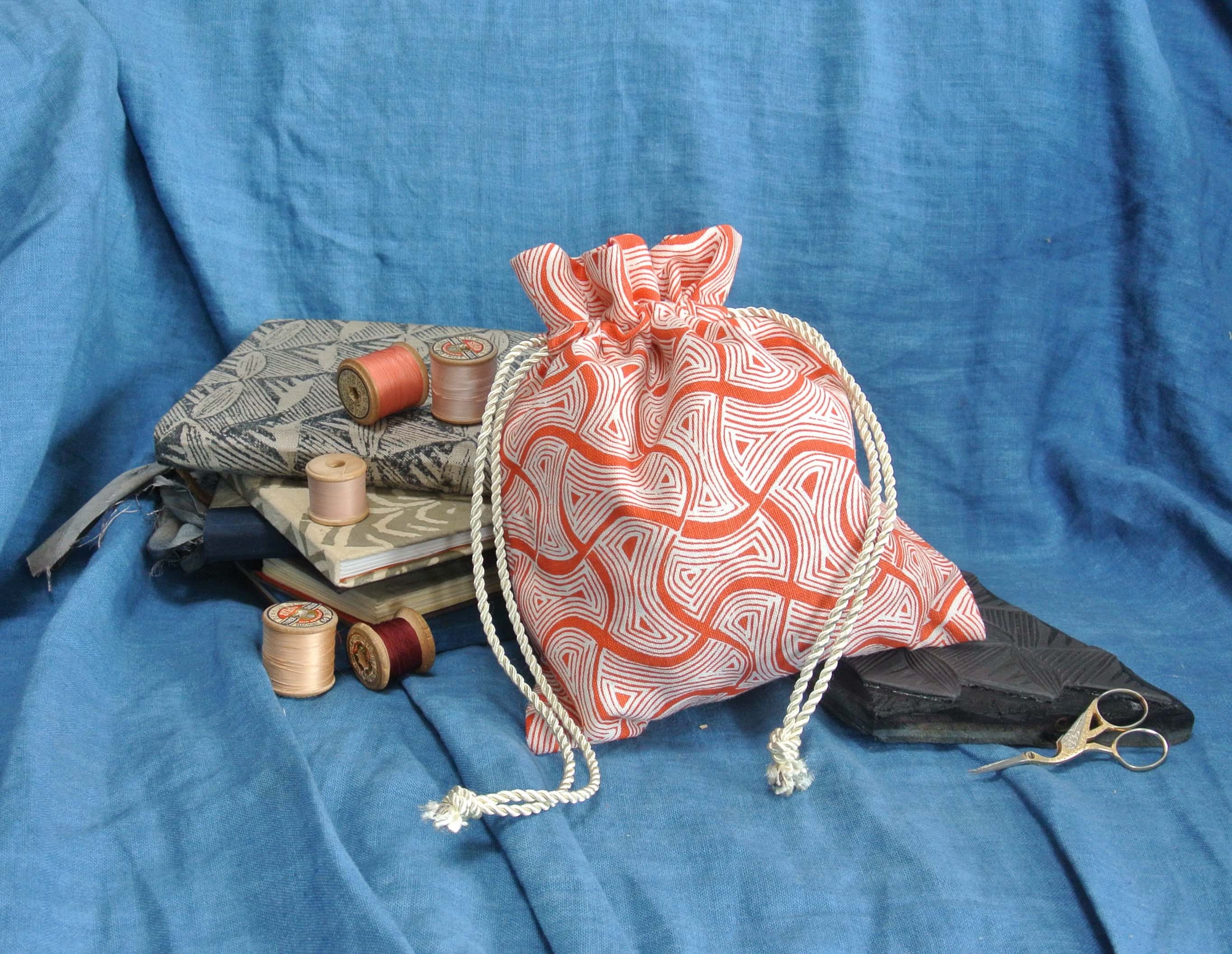 Handprinted Draw-string Bag - Etsy