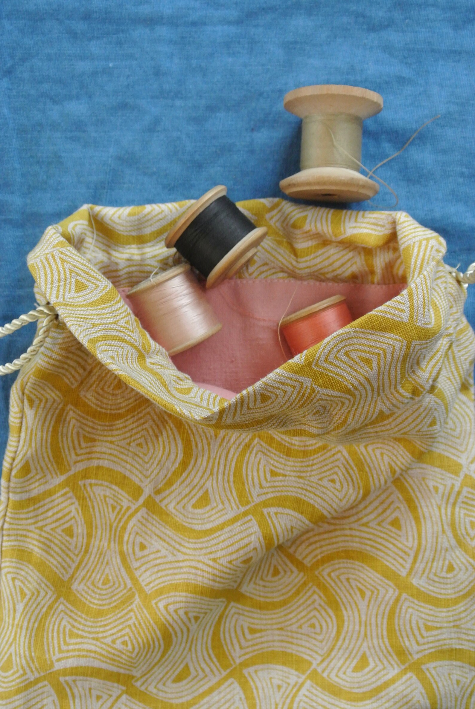 Handprinted Draw-string Bag - Etsy