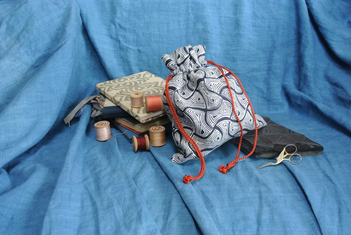 Handprinted Draw-string Bag - Etsy