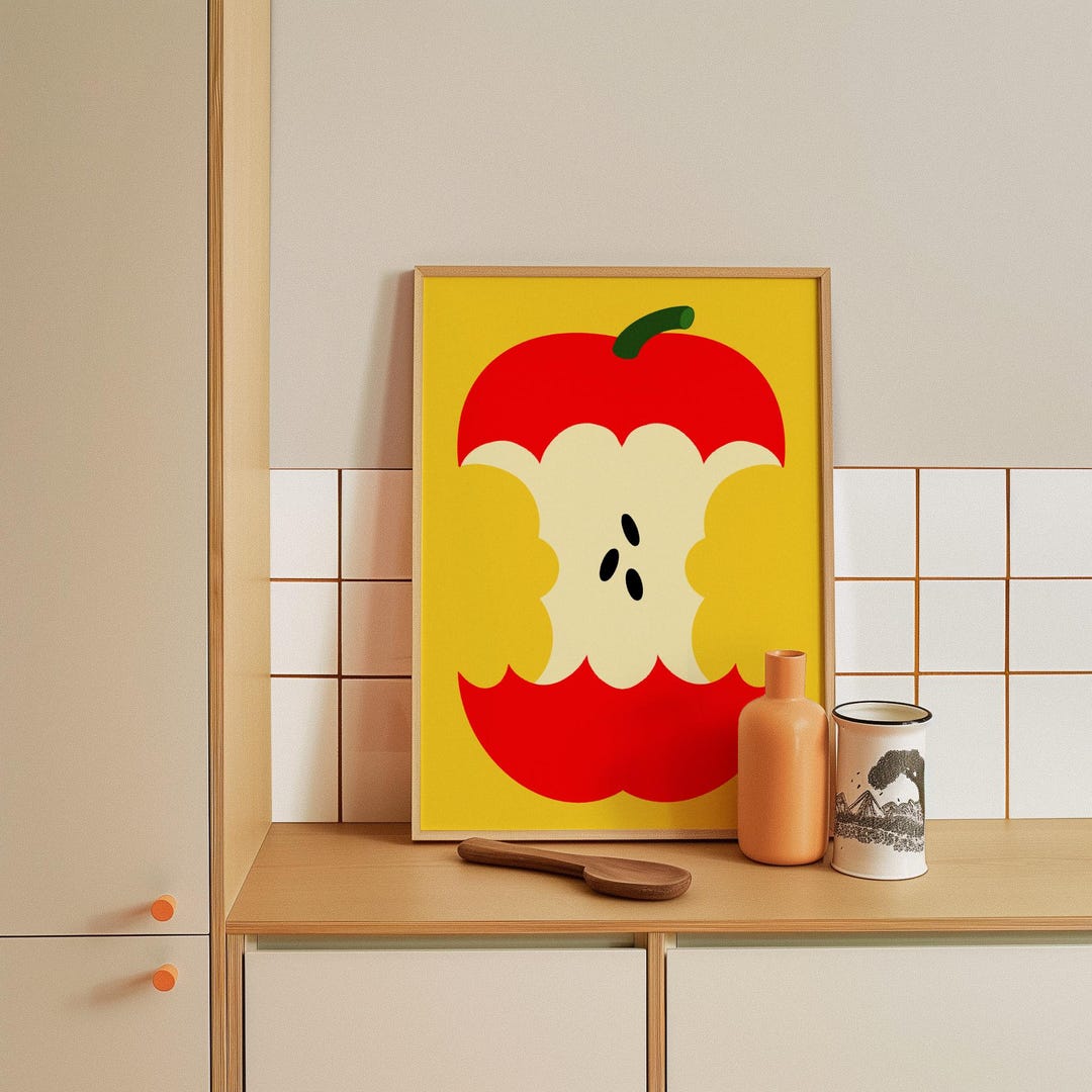 Abstract Apple Digital Art Print / Maximalist Wall Art / Modern Home ...