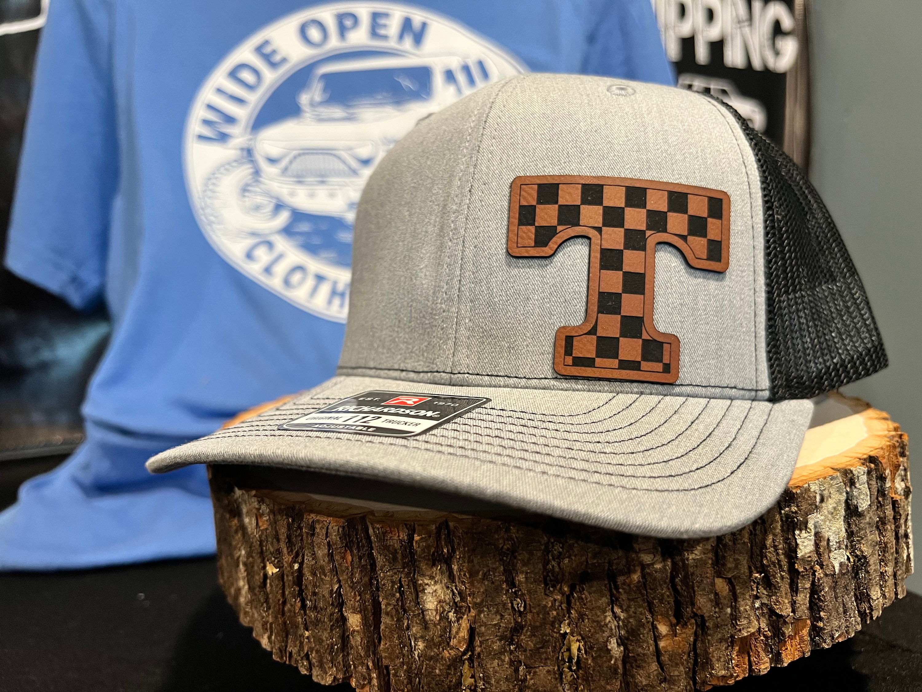 Tennessee Checkered T Leather Patch Hat on a Richardson 112 Snapback - Etsy