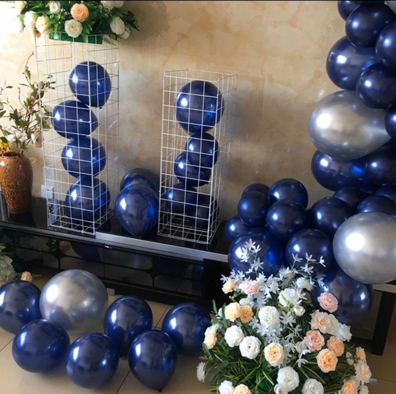 12" Metallic Blue Balloons- Set of 10 Pieces - Premium Quality Latex ...
