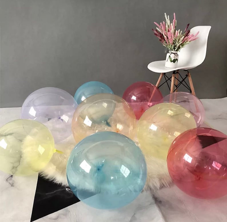 CRYSTAL CLEAR Balloons - Clear and Colored Transparent Balloon - Bubble ...