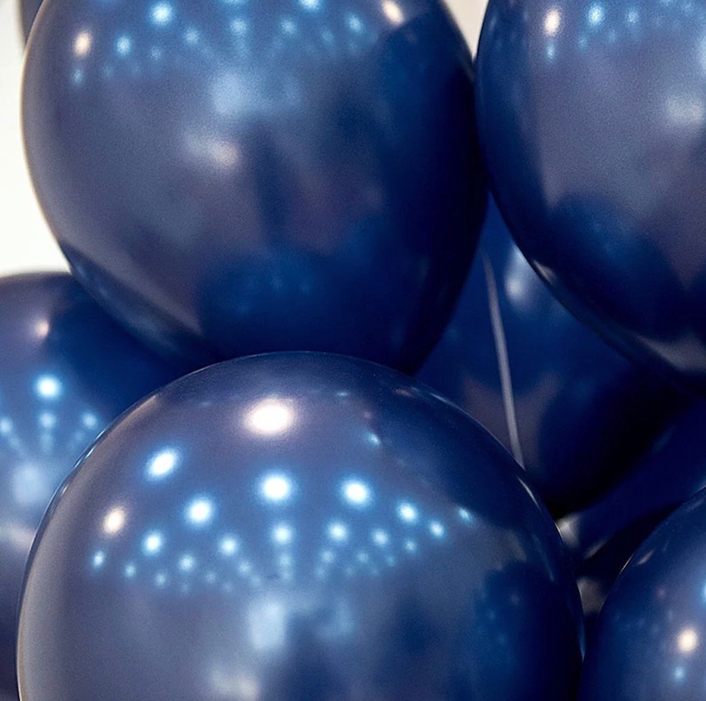 12 metallic blue balloons set of 10 pieces premium | Etsy