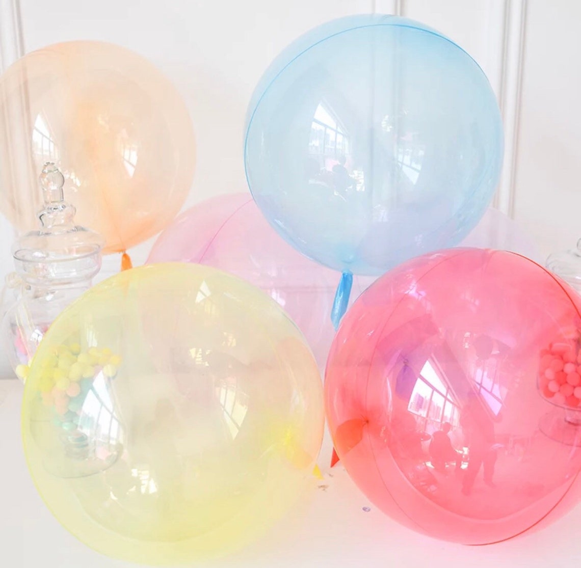 CRYSTAL CLEAR balloons clear and colored transparent balloon | Etsy