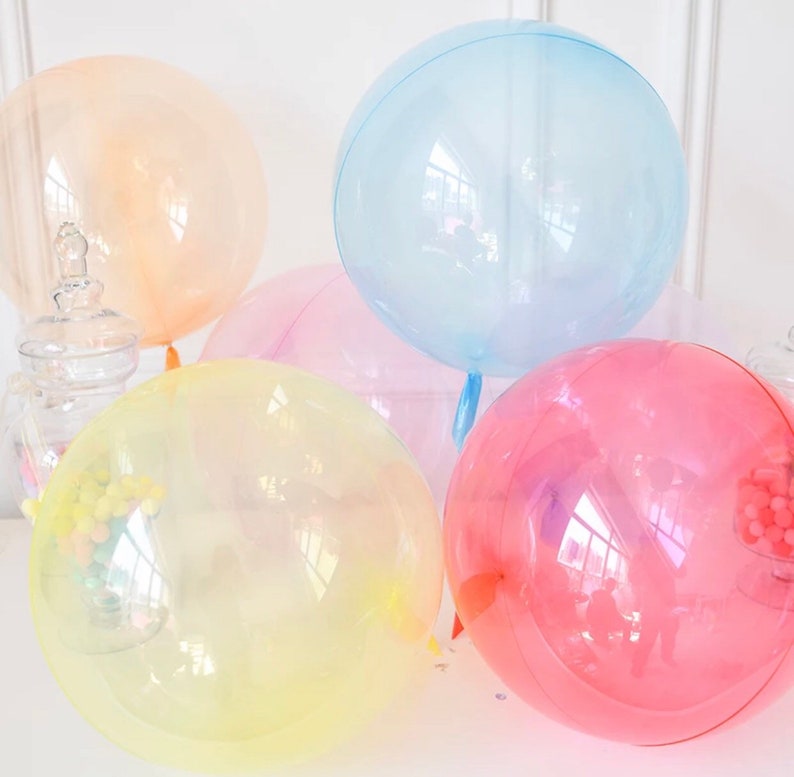 CRYSTAL CLEAR Balloons Clear and Colored Transparent Balloon - Etsy