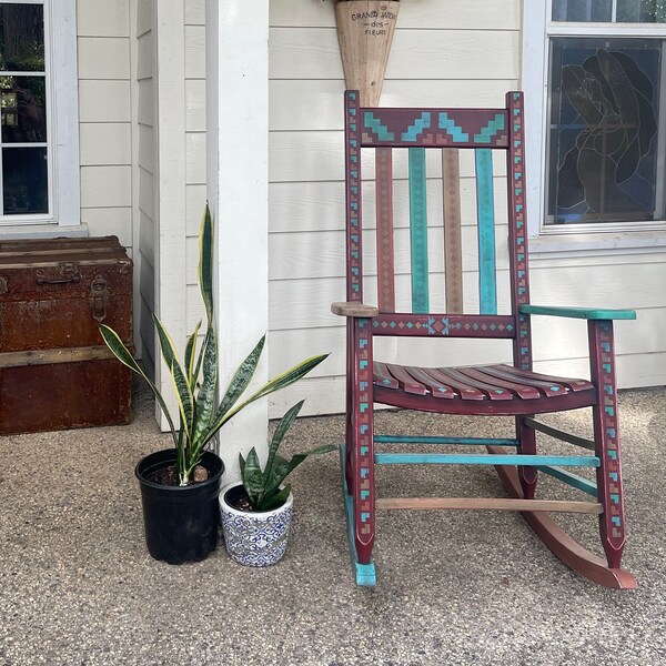 Painted Rocking Chair - Etsy