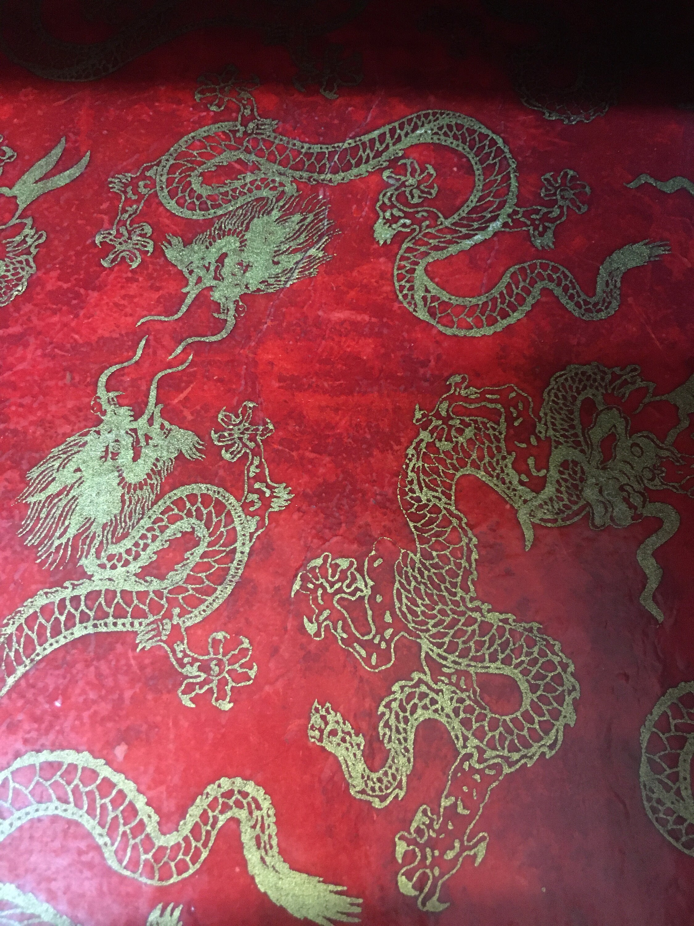 Asian Black Red Gold Side Table, Chinese Dragon, Fancy Asian End Table ...