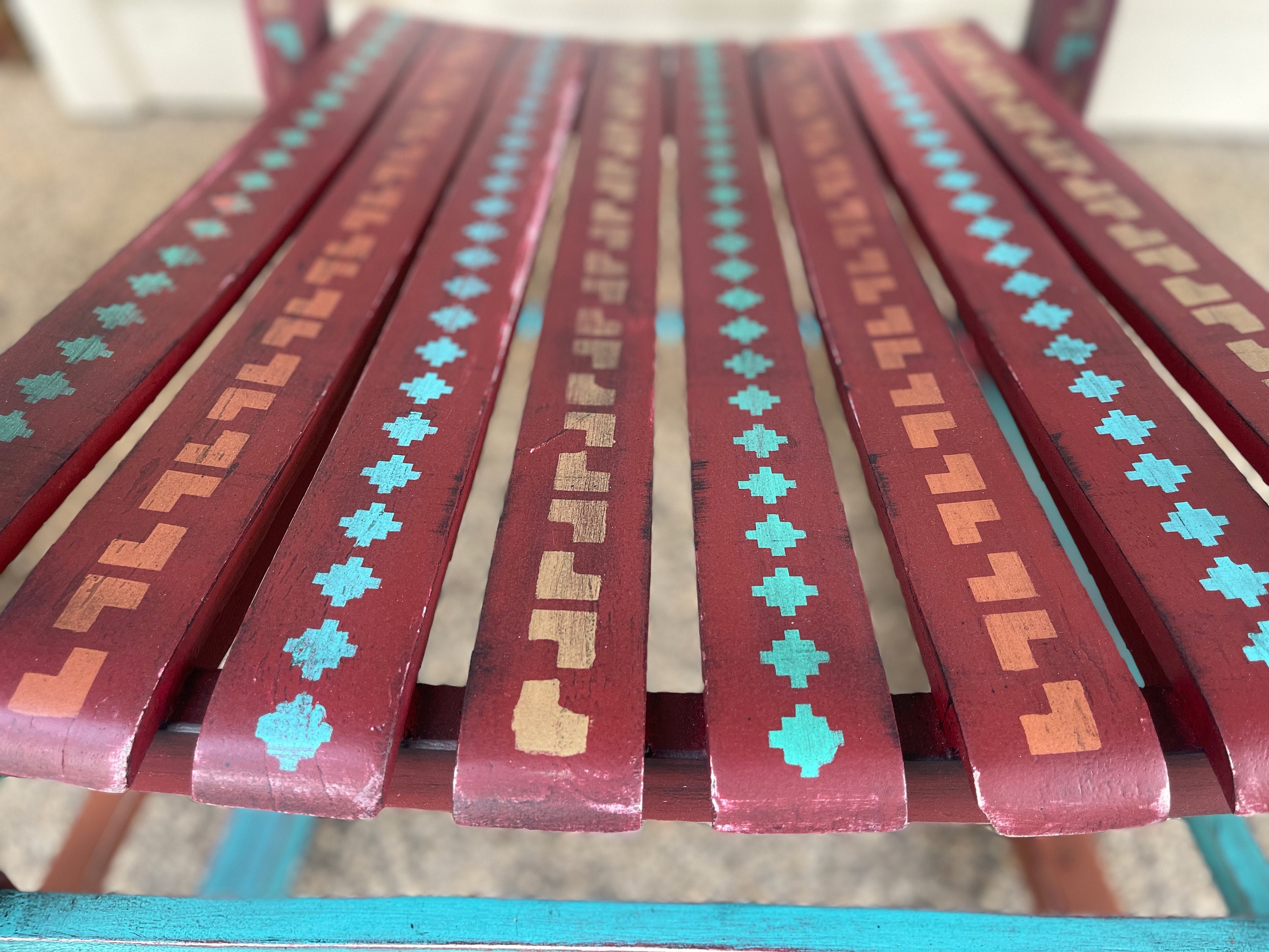 Colorful Mexican Style Rocking Chair, Southwestern Rocker, Festive ...