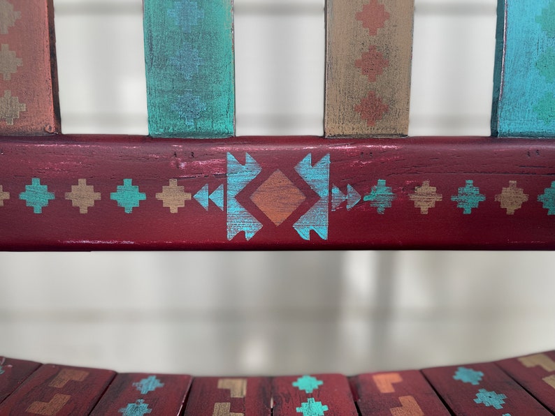 Colorful Mexican Style Rocking Chair, Southwestern Rocker, Festive ...