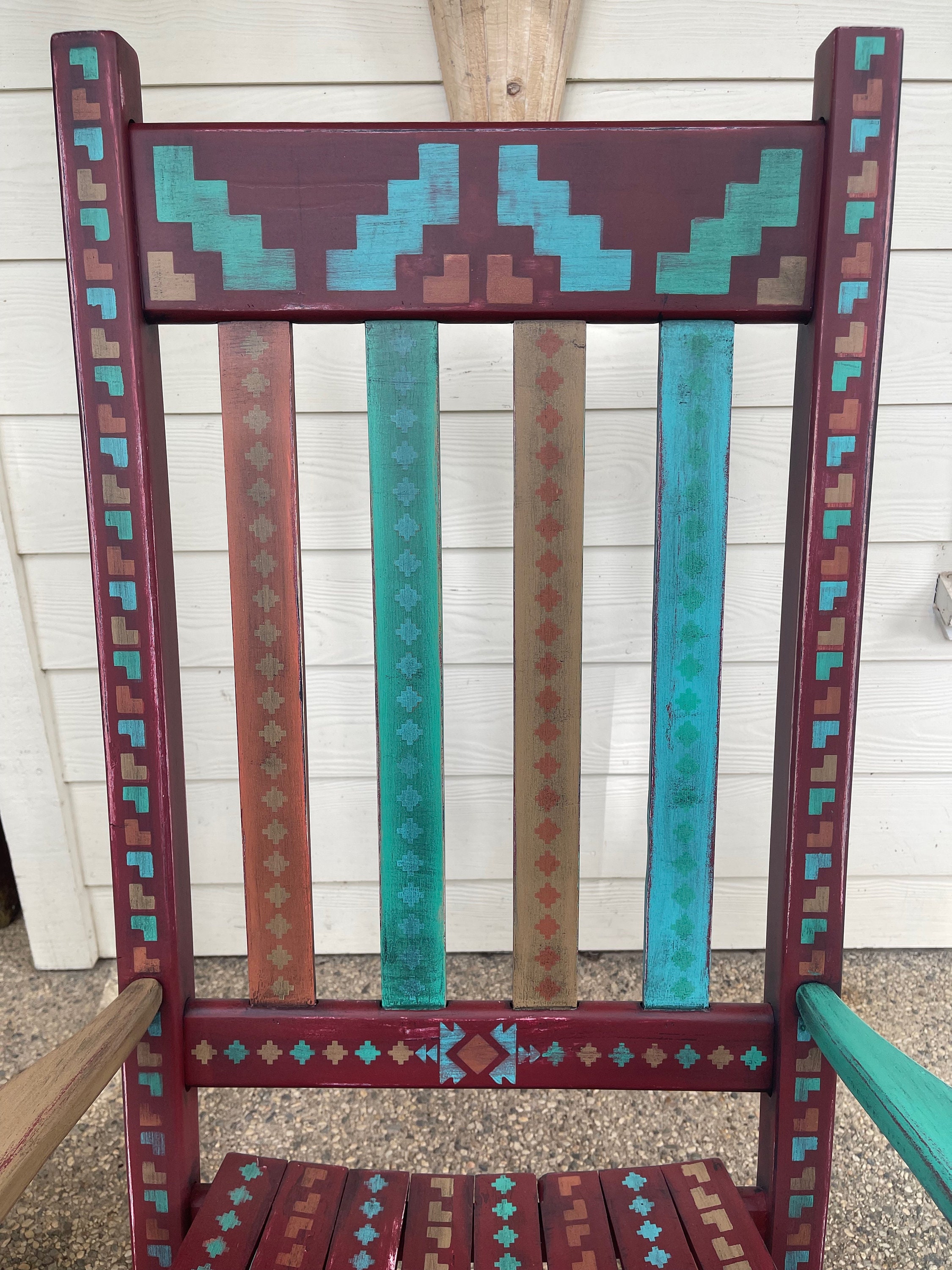 Colorful Mexican Style Rocking Chair Southwestern Rocker - Etsy