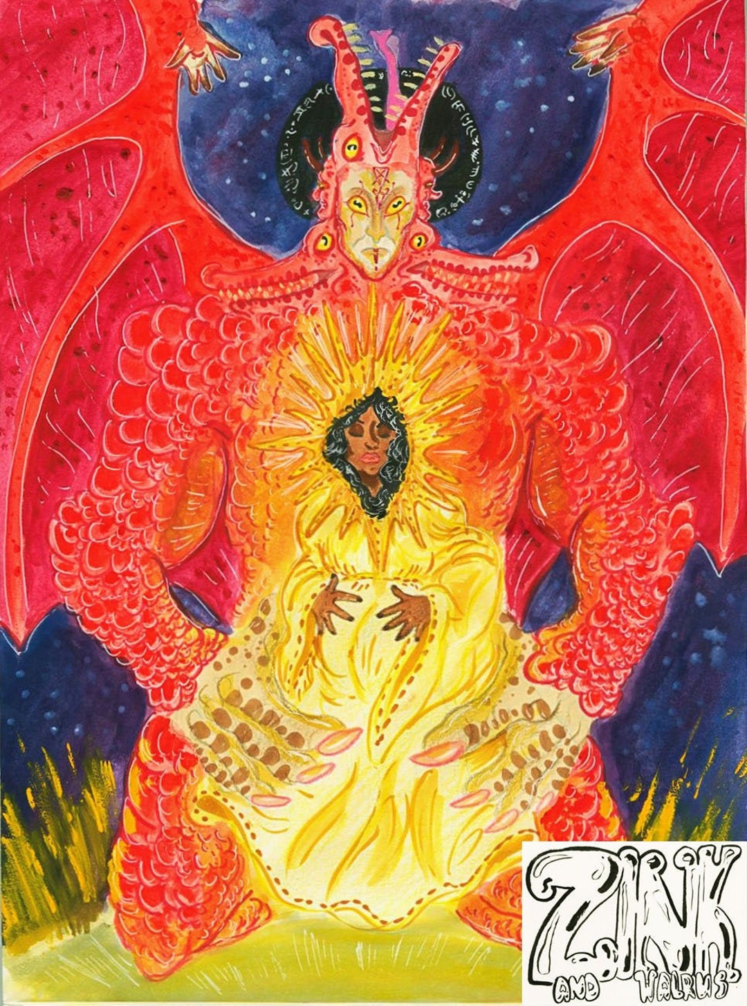 The Great Red Dragon and the Woman Clothed With the Sun - Etsy
